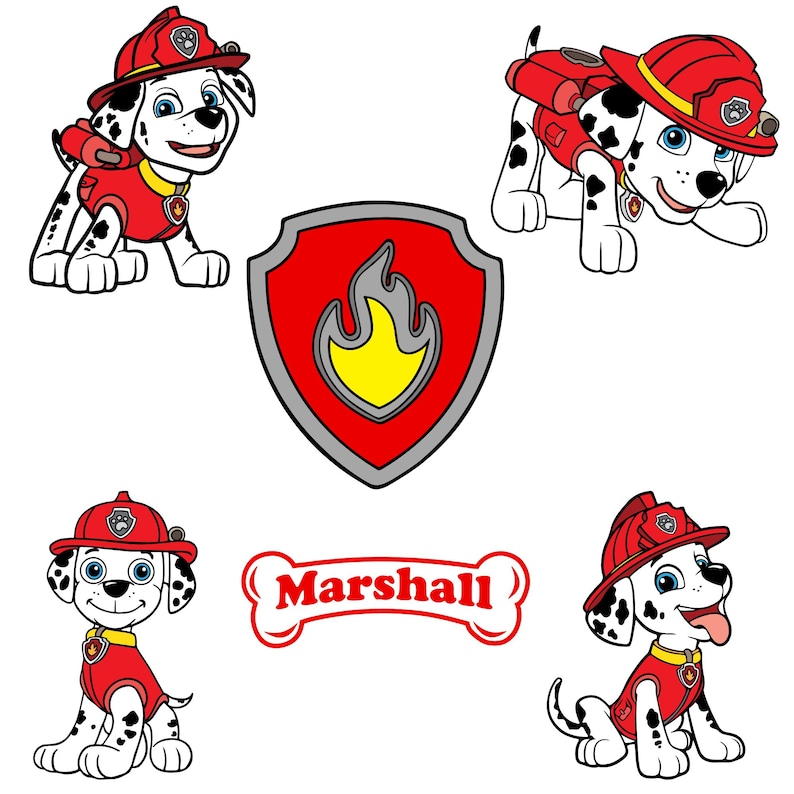 Paw Patrol Marshall SVG and PNG Files - Etsy Australia