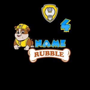 Paw Patrol Rubble Cake Topper Digital SVG File - Etsy