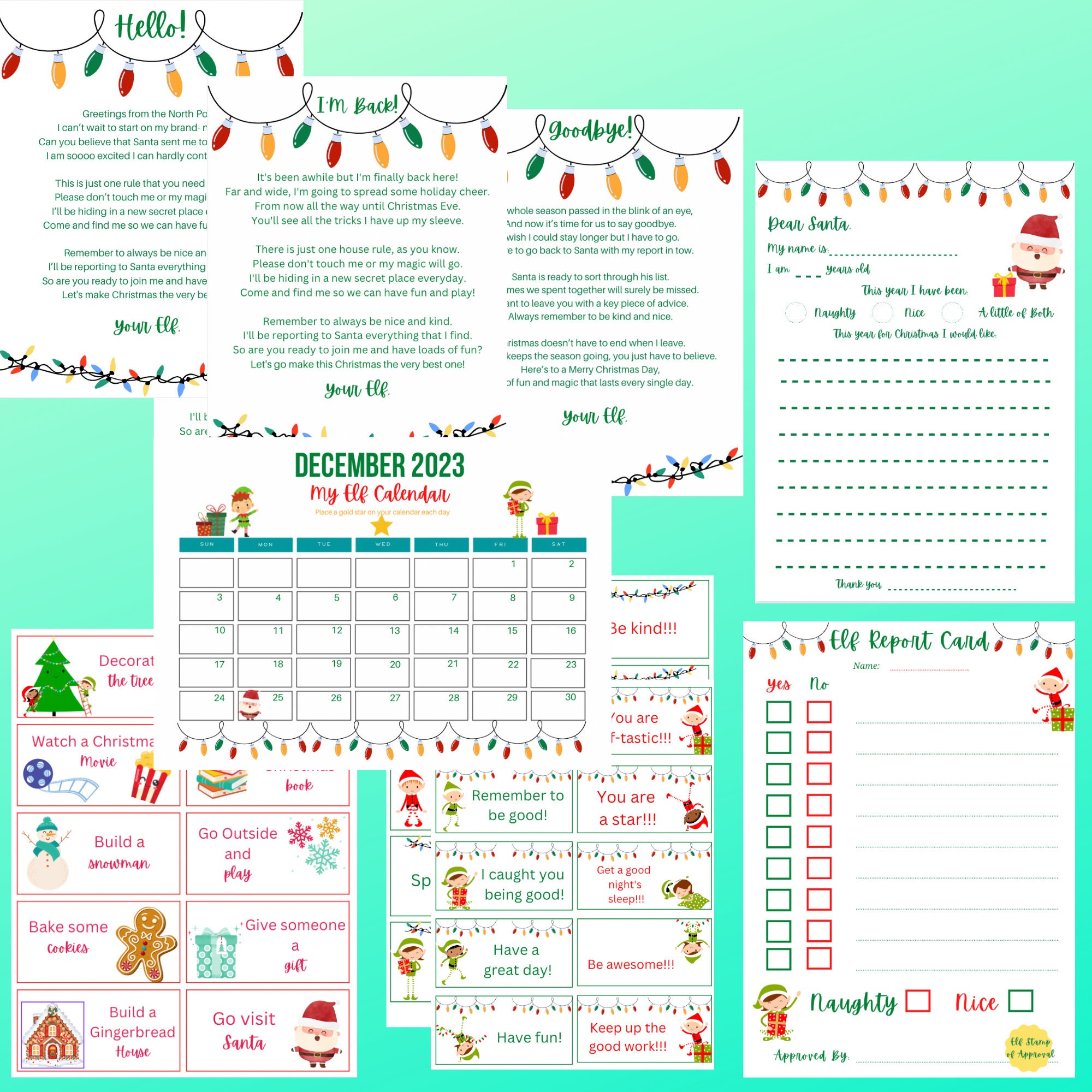 Instant Download Christmas Elf Bundle, Print at Home, Elf Activity, Non ...