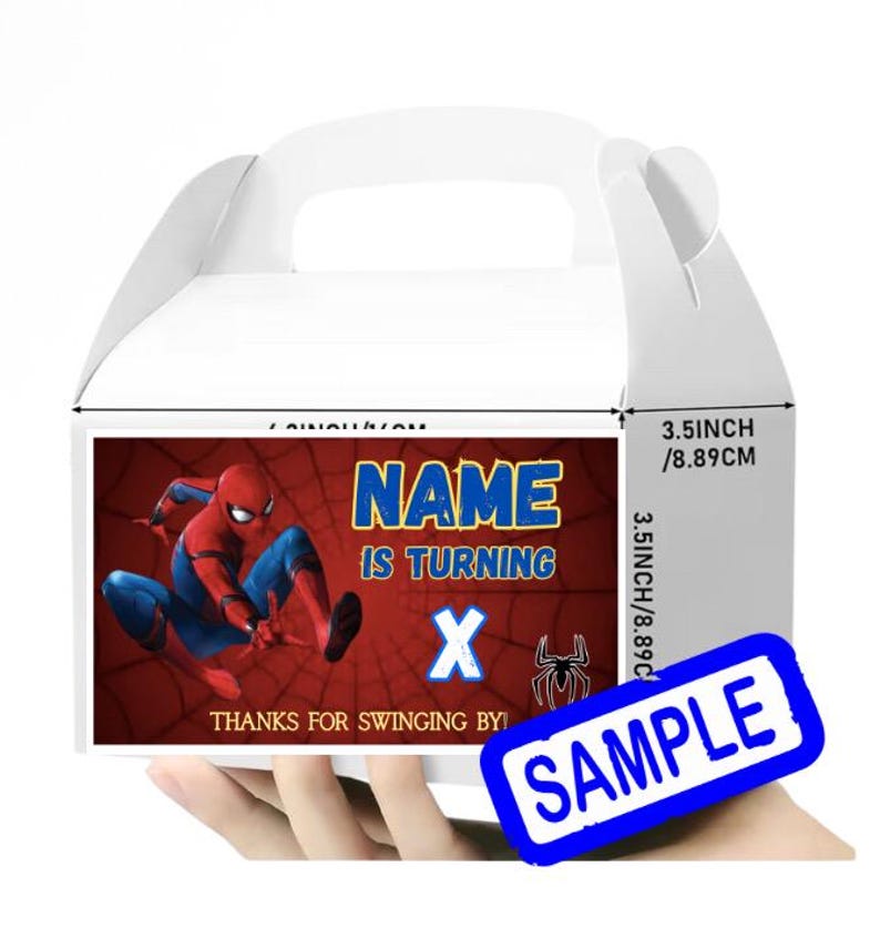 Spider-man Gable Box Labels/treat Box Template - Etsy