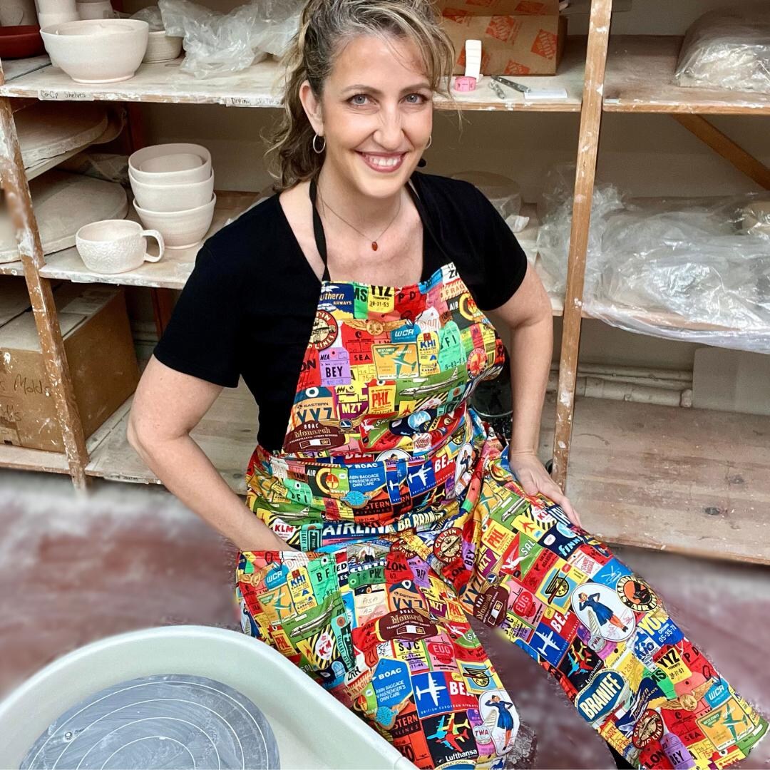 Pottery Apron, Traveler Print - Full Coverage, Split Leg, 2 Pockets ...