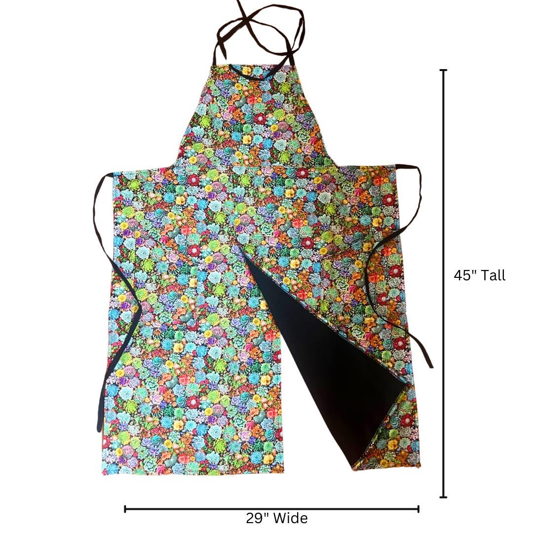 Pottery Apron, Garden Party Print - Full Coverage, Split Leg, 2 Pockets ...