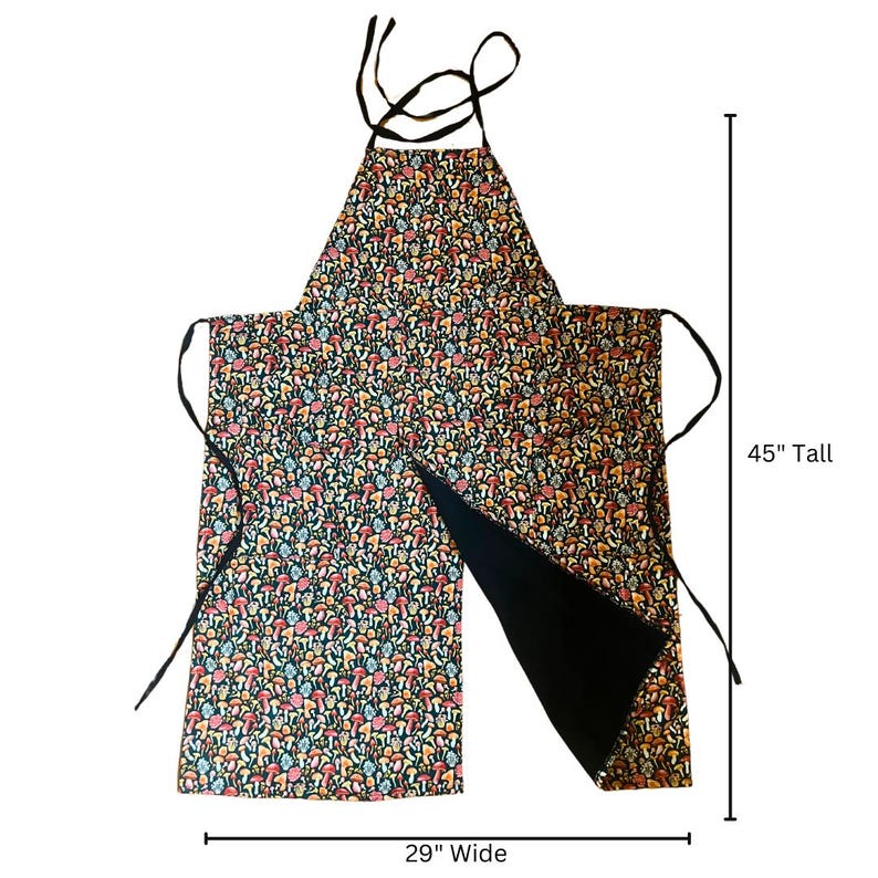 Pottery Apron, Mushroom Print - Full Coverage, Split Leg, 2 Pockets ...