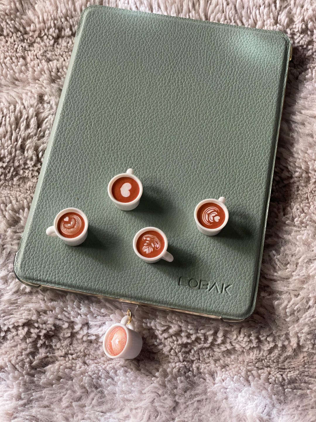 Latte Art Dust Plug Charms for E-readers | Kindle Charm | iPhone | iPad ...