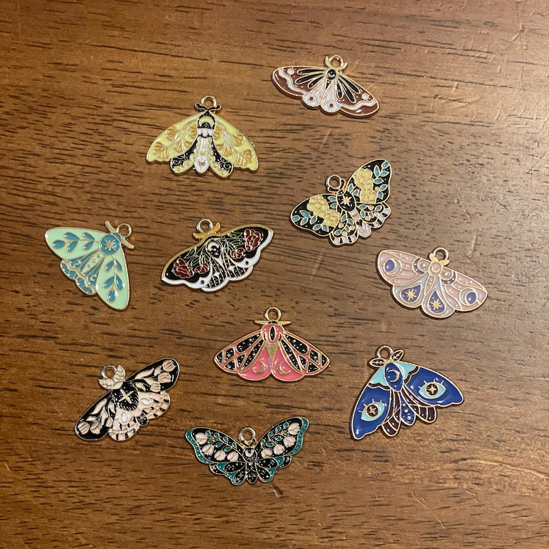 Moth Kindle Dust Charm - Etsy