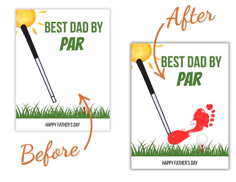 Father's Day Golf Footprint Printable - Etsy