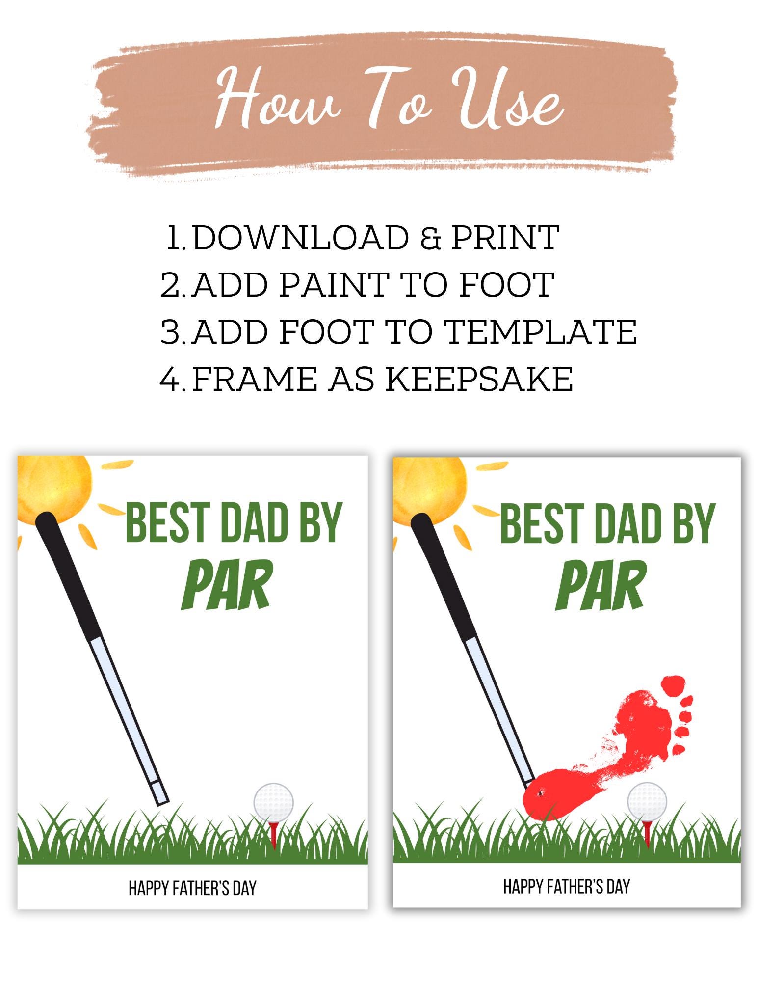 Father's Day Golf Footprint Printable - Etsy
