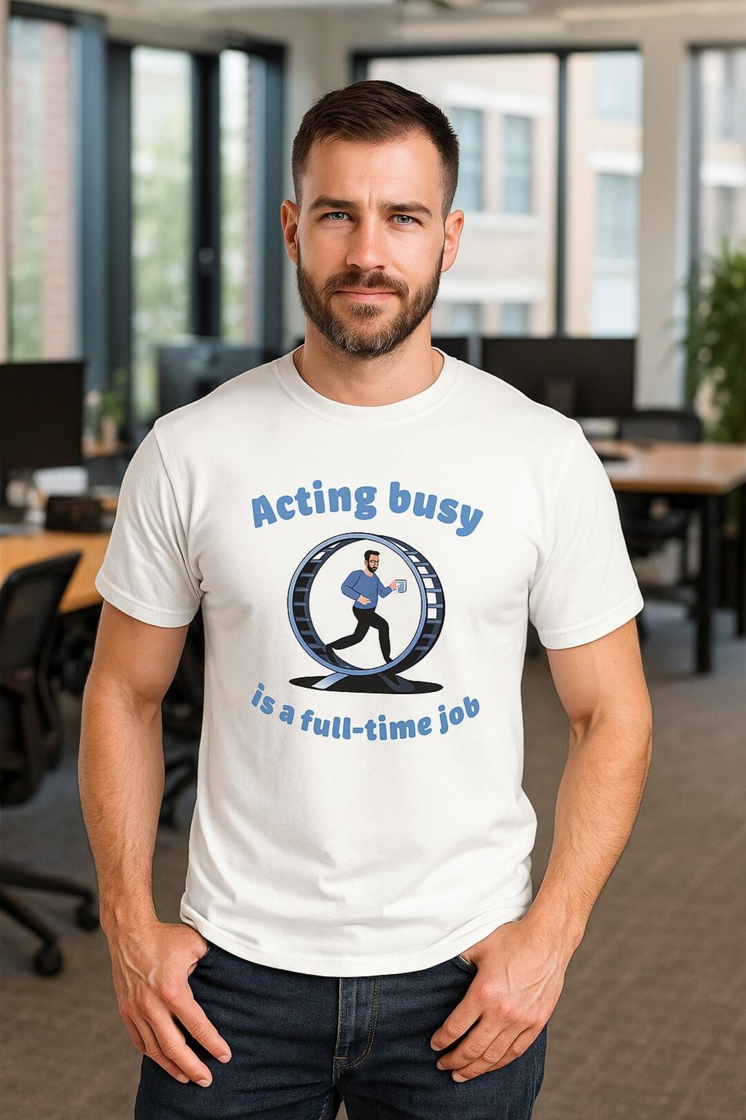 Funny Work T Shirt “acting Busy is a Full-time Job” Office Humor Tee ...