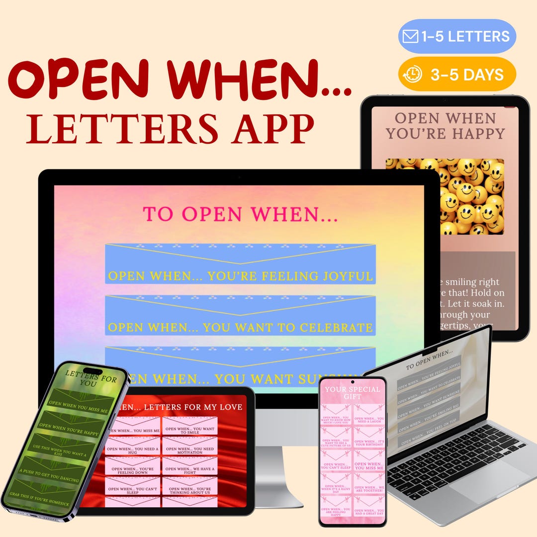 Open When Letters Gift – Custom App for Any Occasion | 1-5 Letters | 3 ...