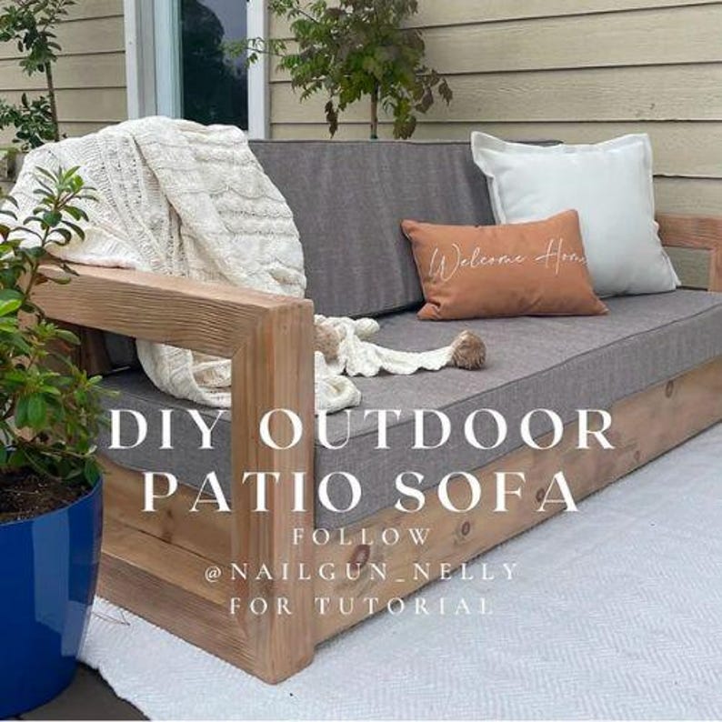 DIY Modern Outdoor Patio Sofa Couch Build Plans | Instant Digital ...