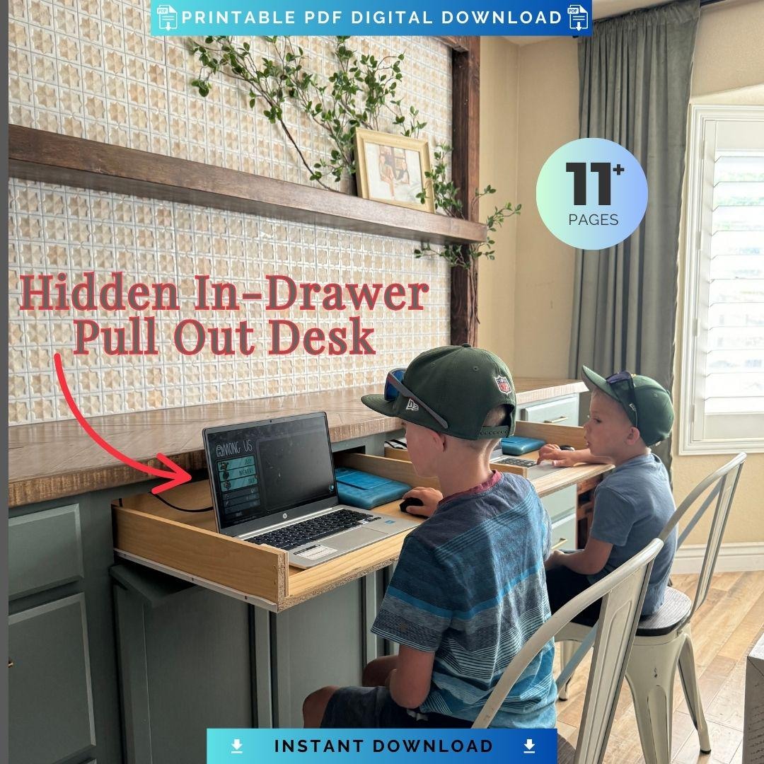 Hidden Desk Built-in Buffet – PDF Build Plans for Discrete Pull-out ...