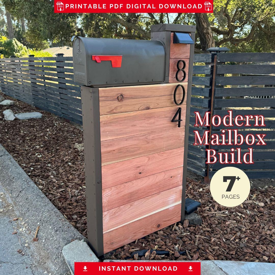 Modern Redwood Mailbox – DIY Plans | Step-by-step PDF Build Guide - Etsy
