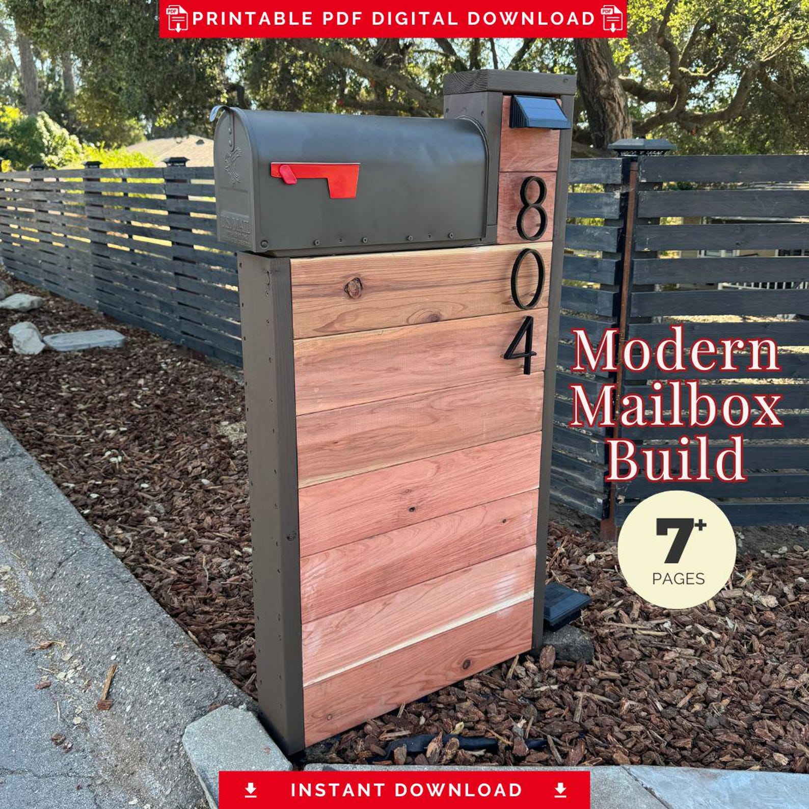 Modern Redwood Mailbox – DIY Plans | Step-by-step PDF Build Guide - Etsy