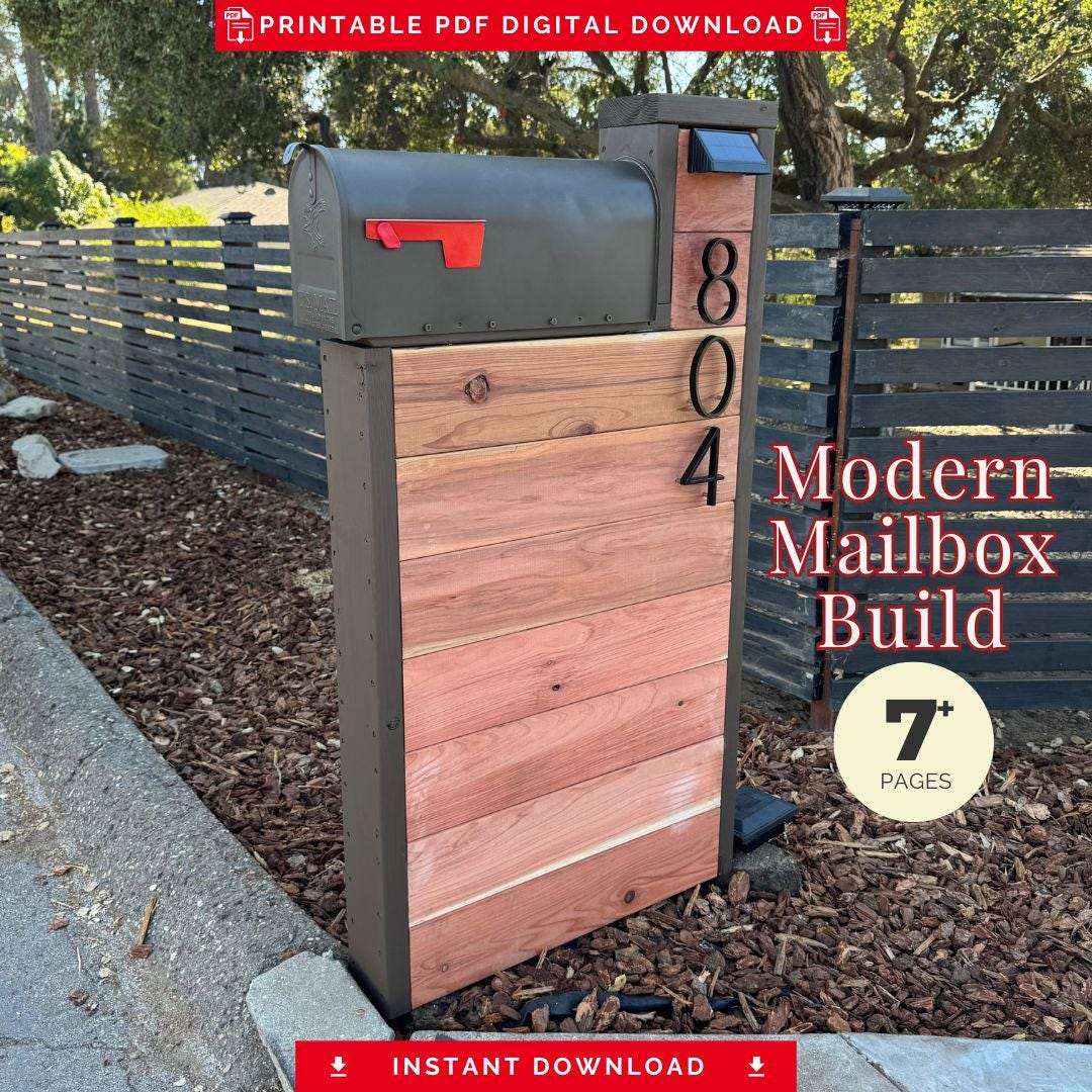Modern Redwood Mailbox – DIY Plans | Step-by-step PDF Build Guide - Etsy