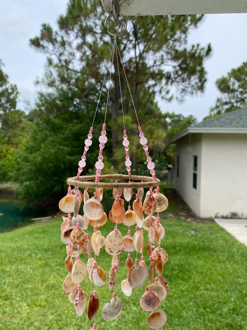 Pink Seashell Wind Chime – Handmade Coastal Decor With Real Shells ...