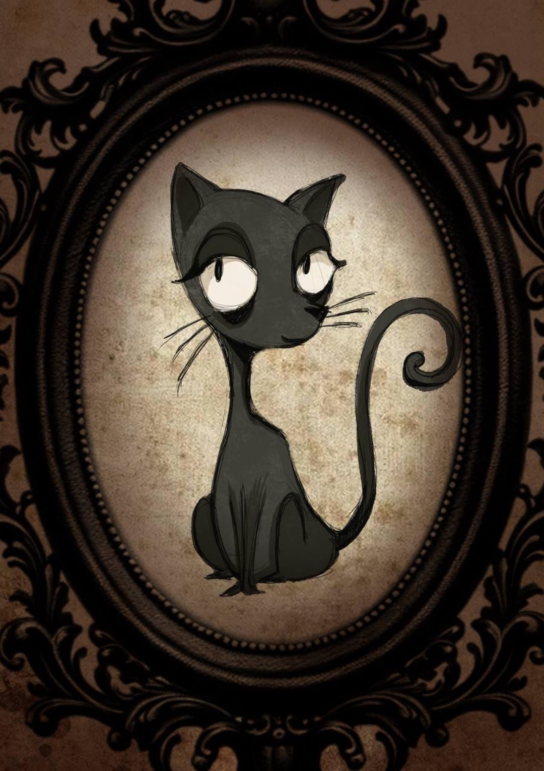 Tim Burton Style Pet Portrait | Custom Dark Cartoon Art for Unique Pet ...