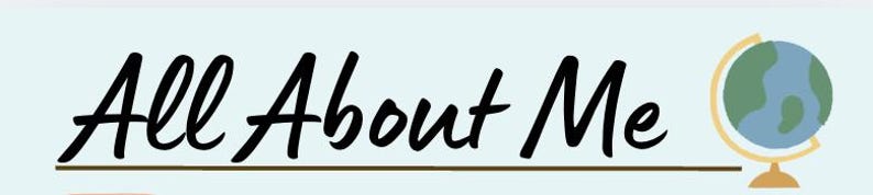 All About Me Worksheet - Etsy