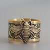 14K Gold Filled Bee Ring, Pinky Signet Ring, Honey Bee Ring, Unique ...