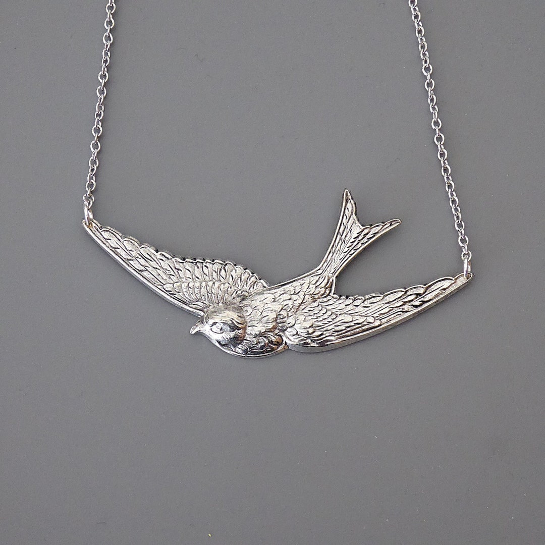 Vintage Jewelry Silver Necklace Vintage Necklace Bird Necklace ...
