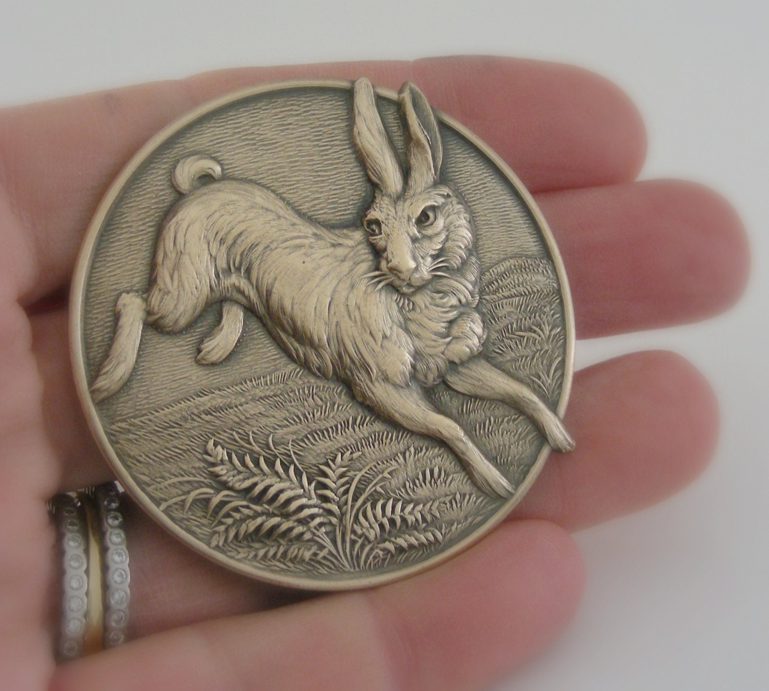 Vintage Brass Rabbit Brooch: Detailed Bunny Statement Jewelry - Etsy