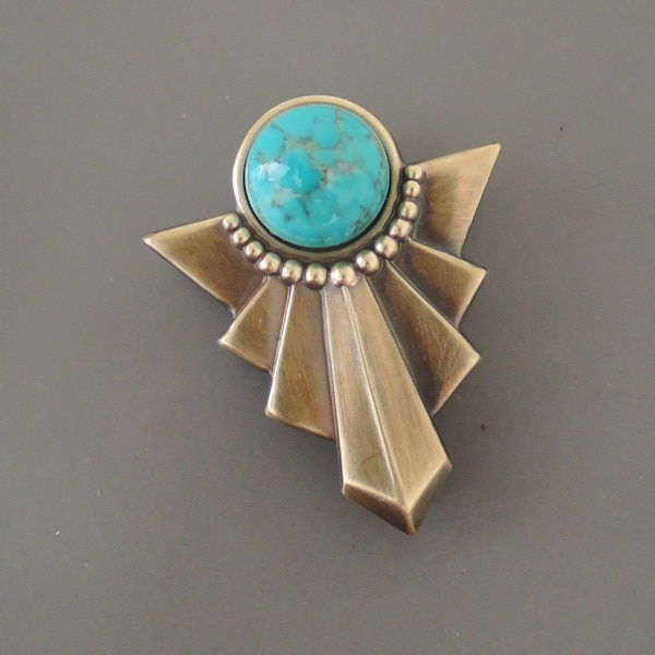 Turquoise Brooch - Etsy
