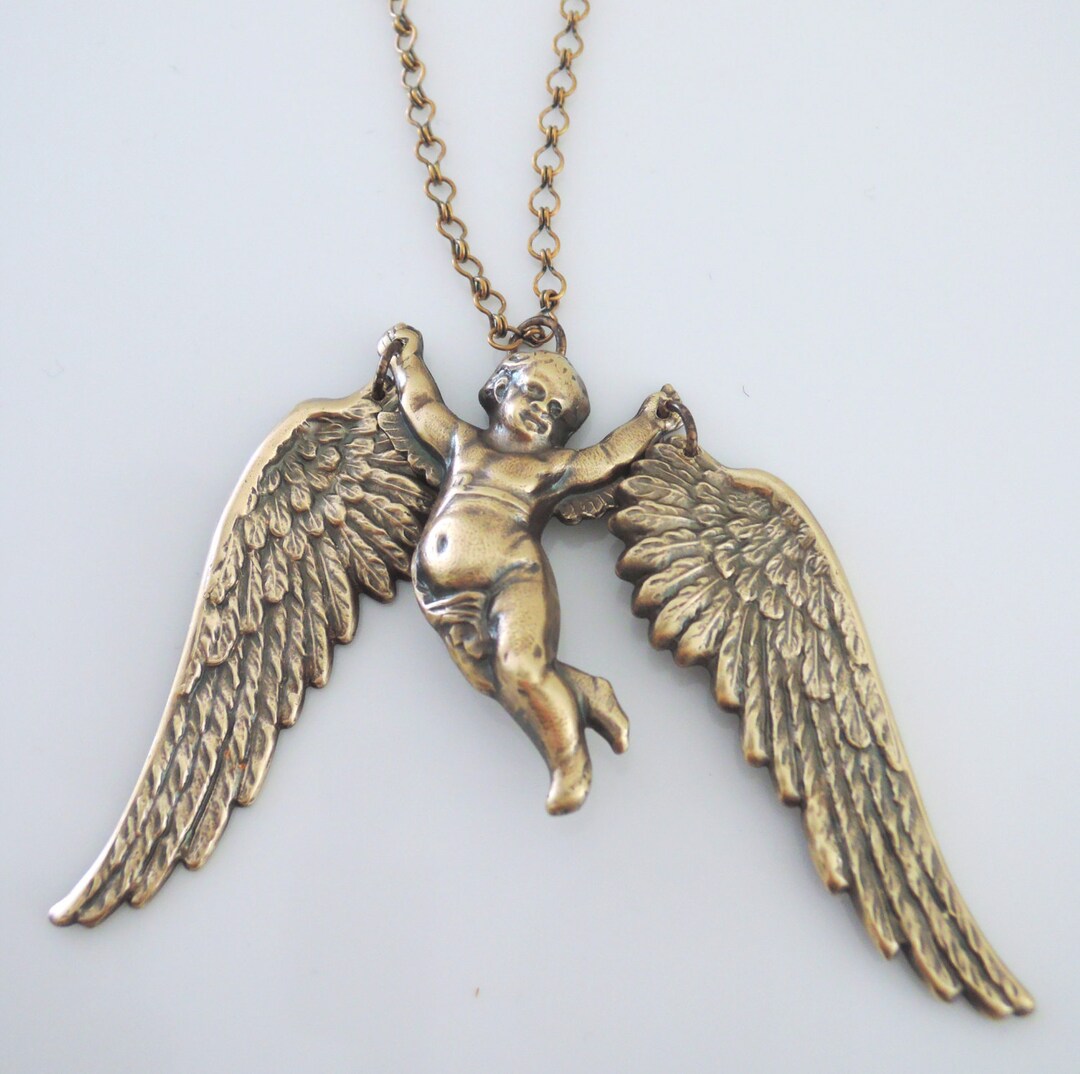 Vintage Jewelry - Vintage Necklace - Angel Necklace - Baby Angel ...