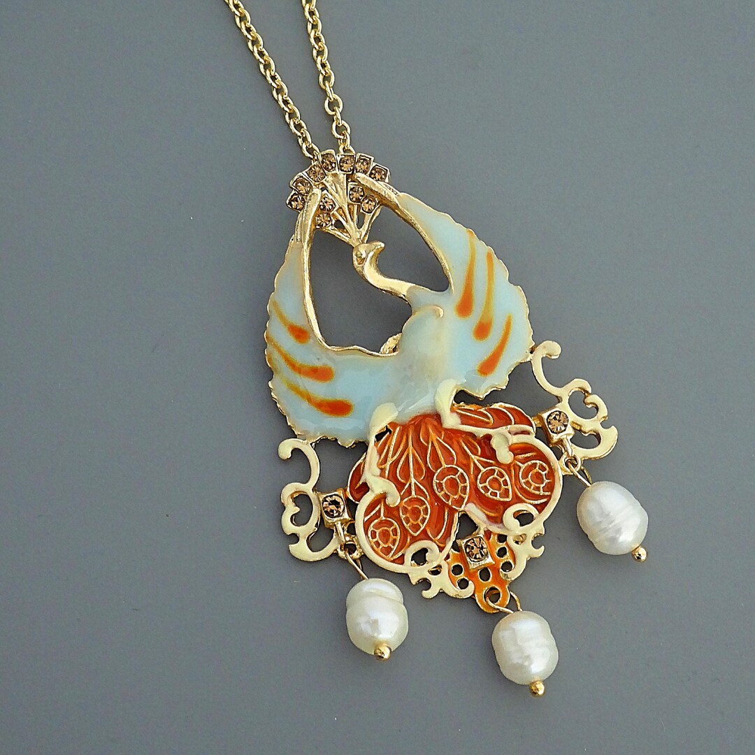 Vintage Jewelry - Vintage Inspired Necklace - Phoenix Bird Necklace ...
