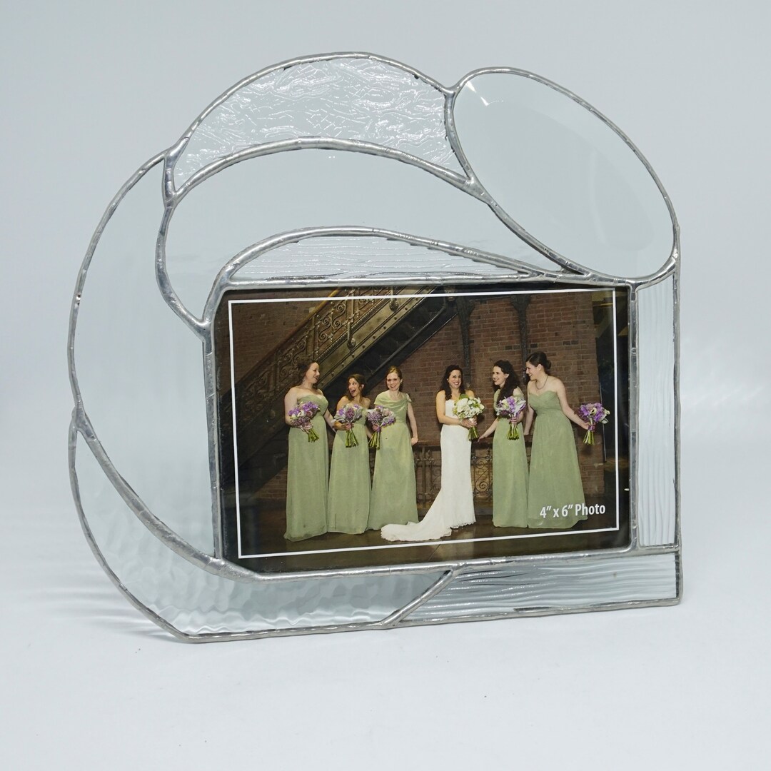 Stained Glass Table Top Picture Frame, Clear Texture Stained Glass, 4x6 ...