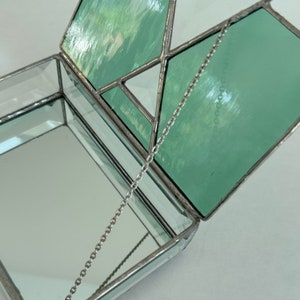 Teal Stained Glass Box, Stained Glass Jewelry Box, Stained Glass ...