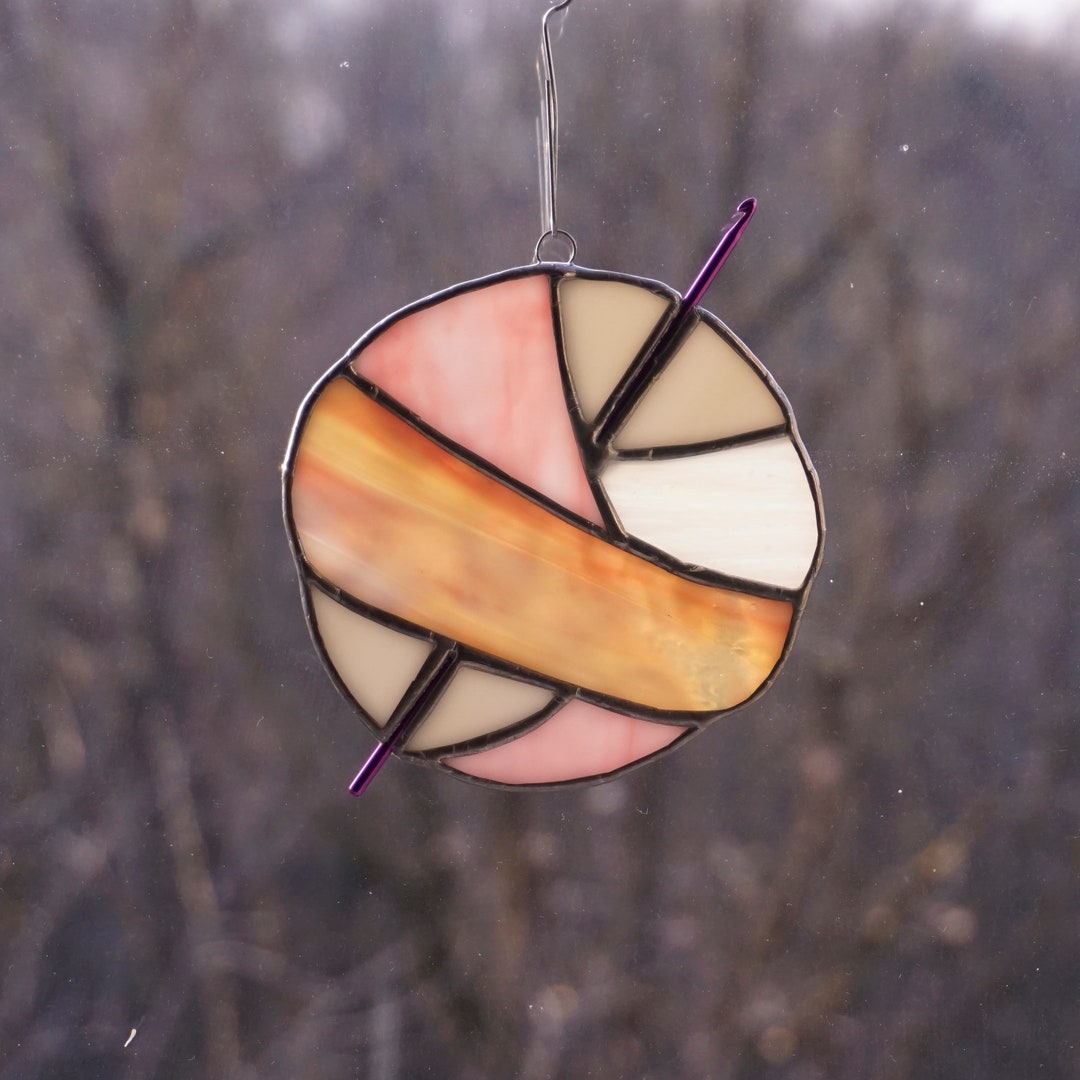 Stained Glass Ball of Yarn, Yarn Balls, Stained Glass Sun Catcher ...