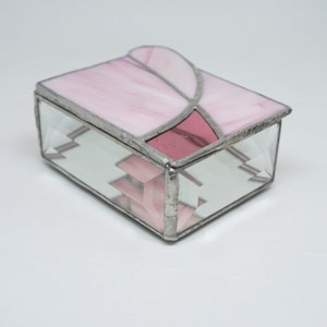 Stained Glass Box, Stained Glass Jewelry Box, Glass Jewelry Box, Pink ...