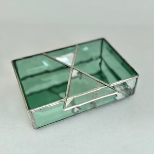 Teal Stained Glass Box, Stained Glass Jewelry Box, Stained Glass ...