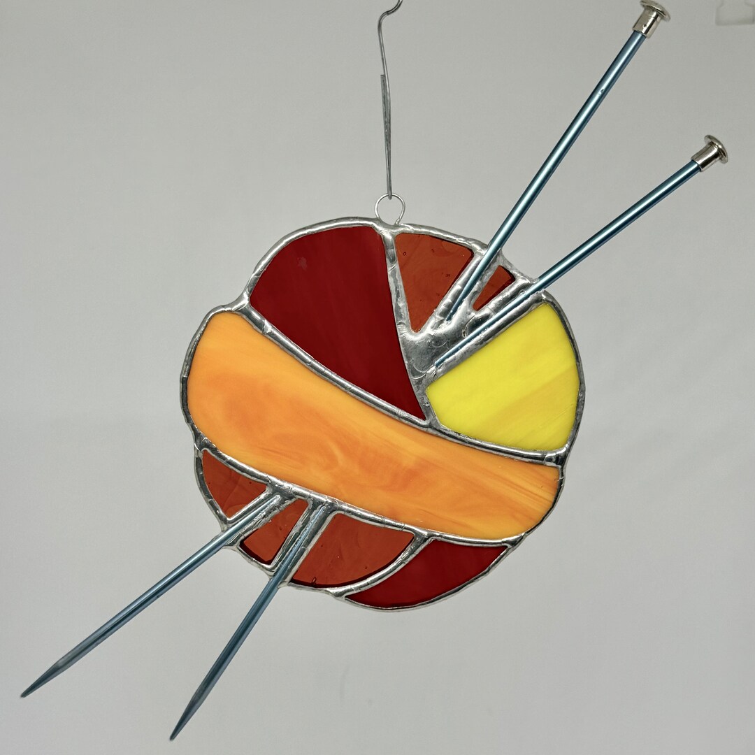 Stained Glass Ball of Yarn, Yarn Balls, Stained Glass Sun Catcher ...