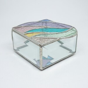 Rainbow Stained Glass Jewelry Box, Abstract Stained Glass, Glass ...