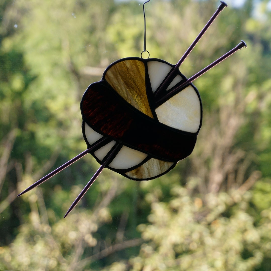 Stained Glass Ball of Yarn, Yarn Balls, Stained Glass Sun Catcher ...