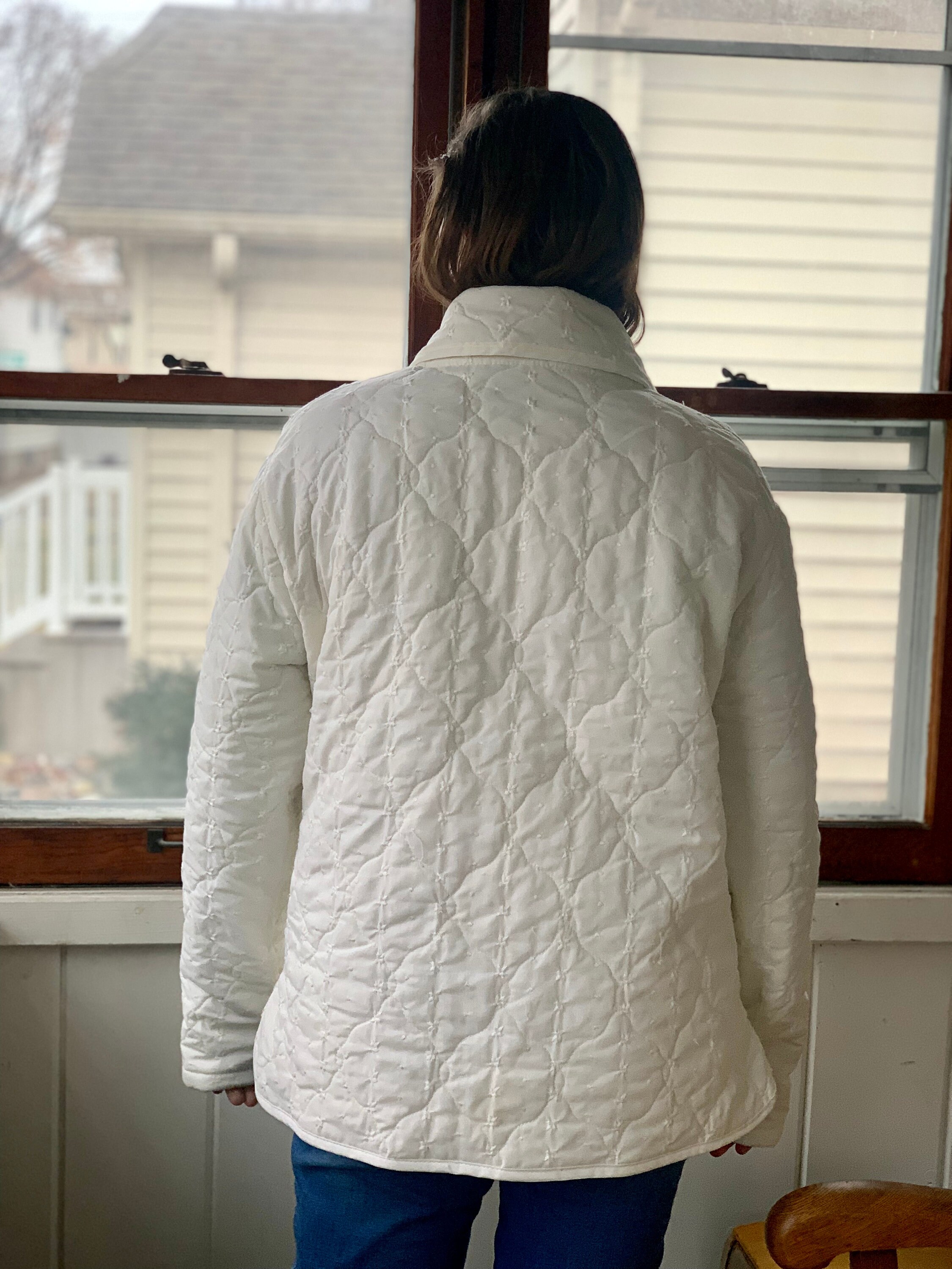 White Quilted Coat Lab Coat Look Floral Quilt Coat - Etsy