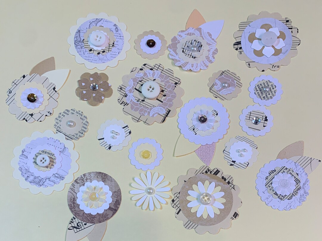 Junk Journal Flowers Die Cuts Die Cut Layered Paper Flowers Flower ...