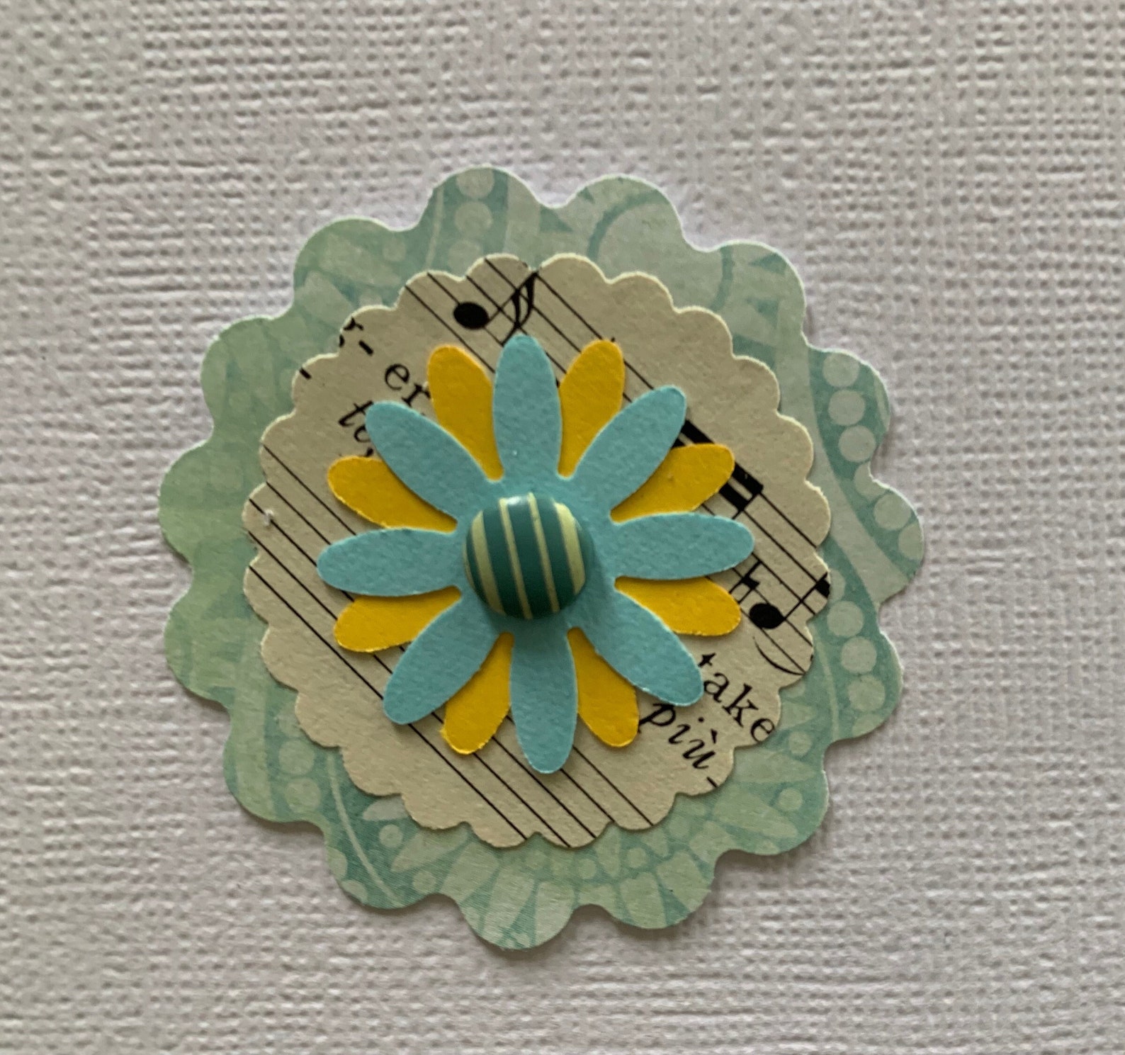 Die Cut Flowers Turquoise Paper Flowers Handmade Junk Journal Flowers ...