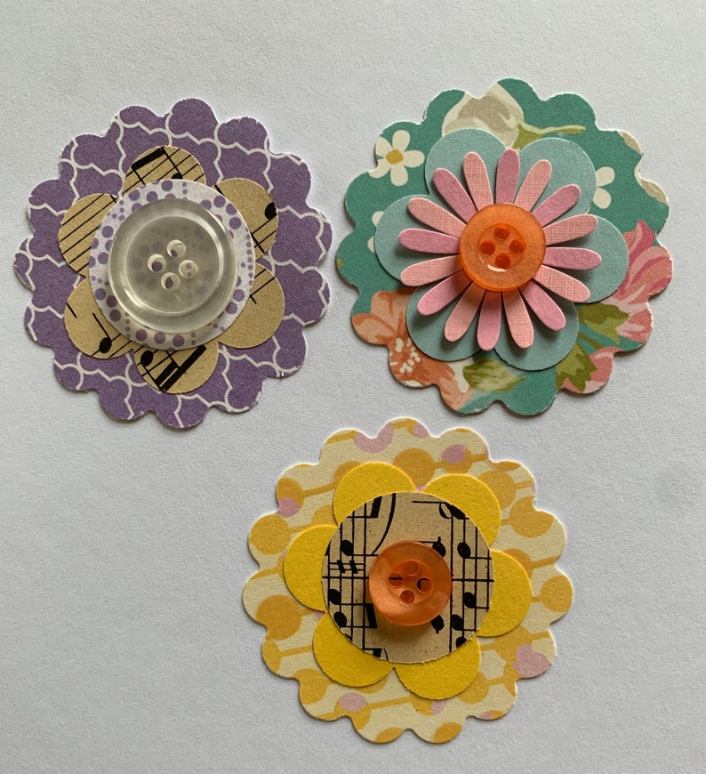 Flower Die Cuts, Die Cuts, Layered Paper Flowers, Flower Embellishments ...