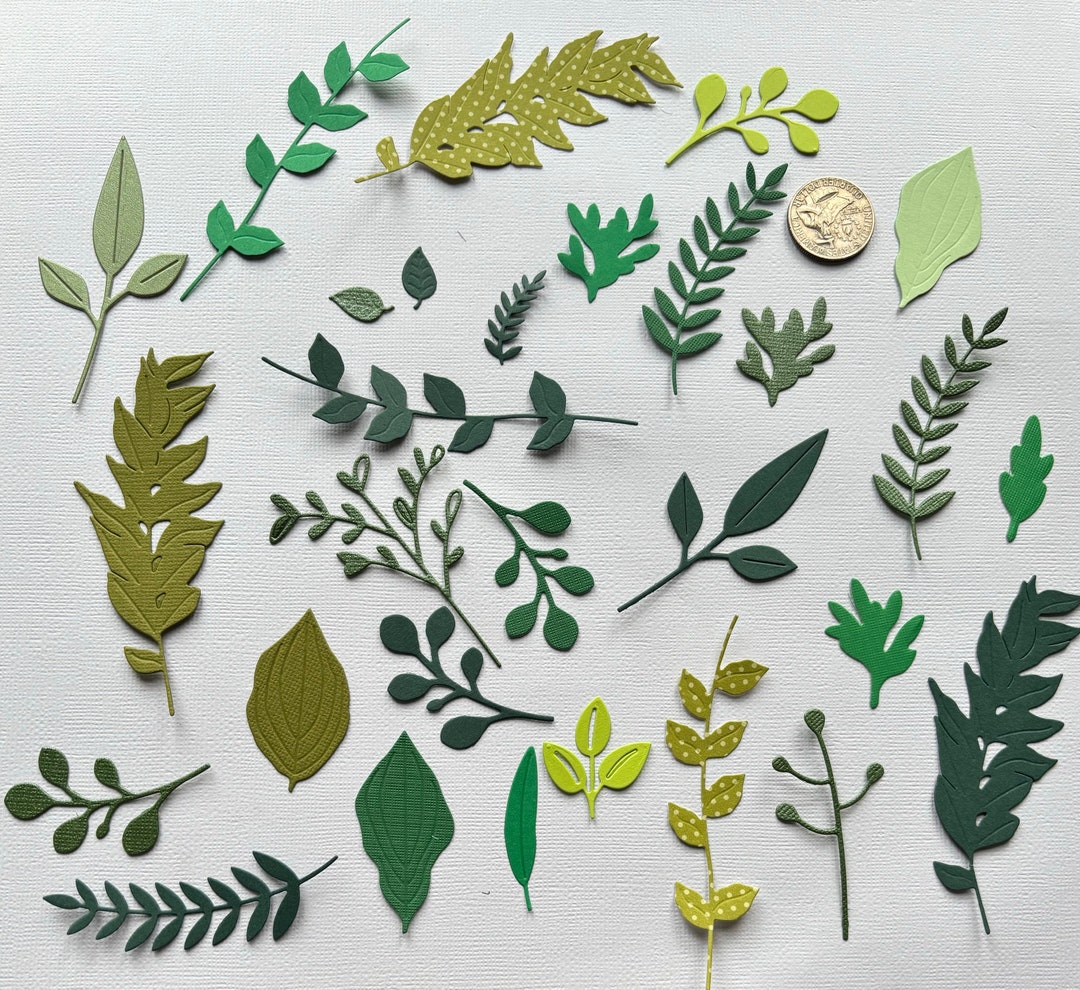 Die Cut Leaves Scrapbook Leaves Card Making Leaves Embellishments for ...