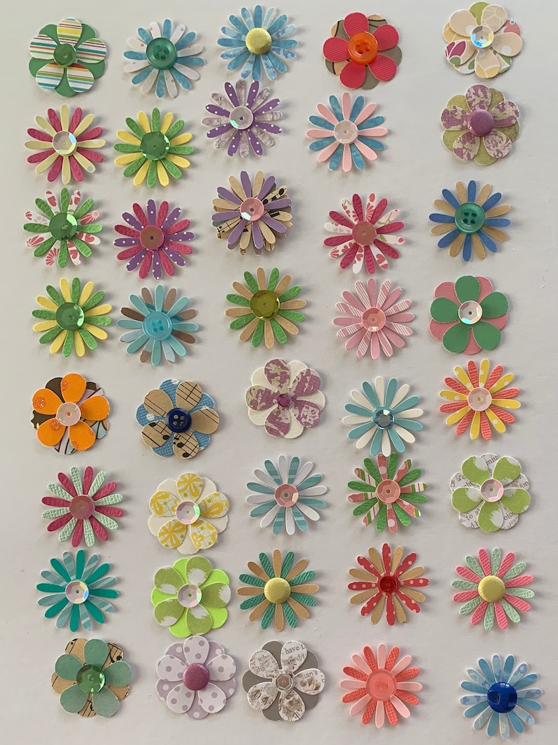 Die Cut Daisies, Paper Daisies, Die Cuts, Handmade Embellishments, Die ...