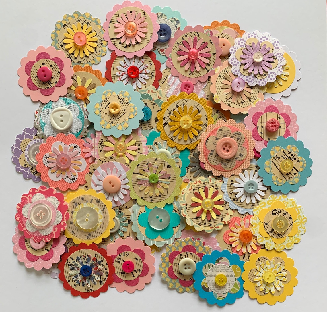 Flower Die Cuts Die Cuts Layered Paper Flowers Flower - Etsy