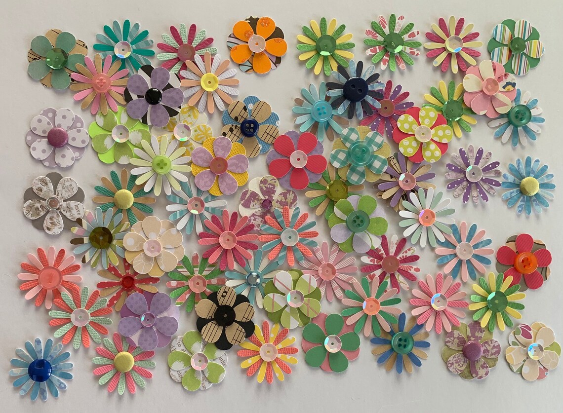 Die Cut Daisies, Paper Daisies, Die Cuts, Handmade Embellishments, Die ...