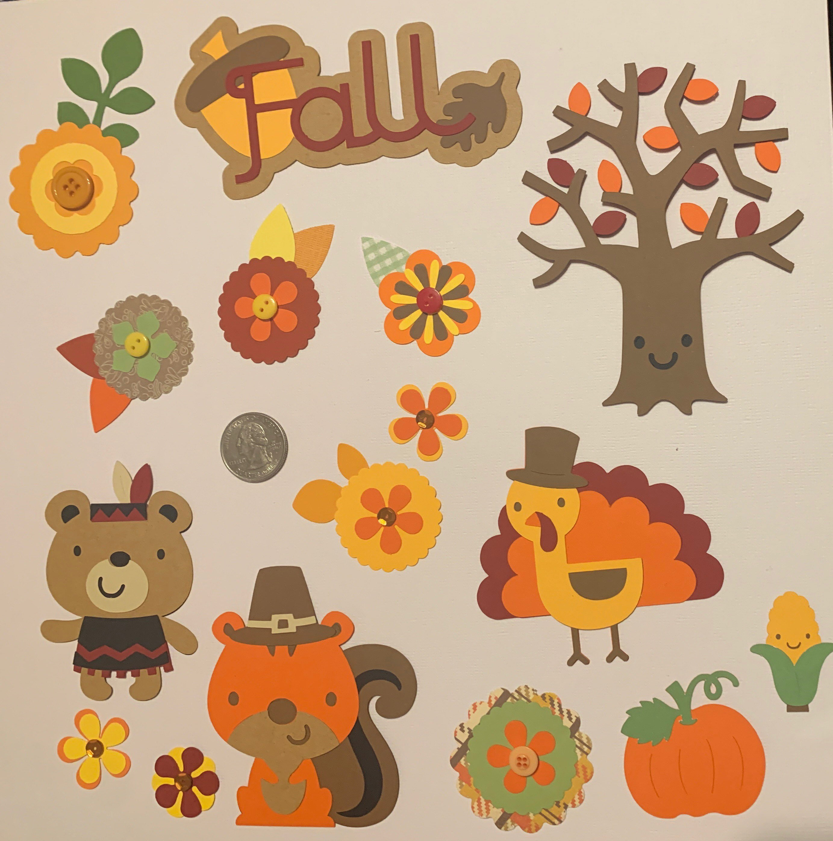 Fall Die Cuts, Thanksgiving Die Cuts, Flower Die Cuts, Scrapbook ...