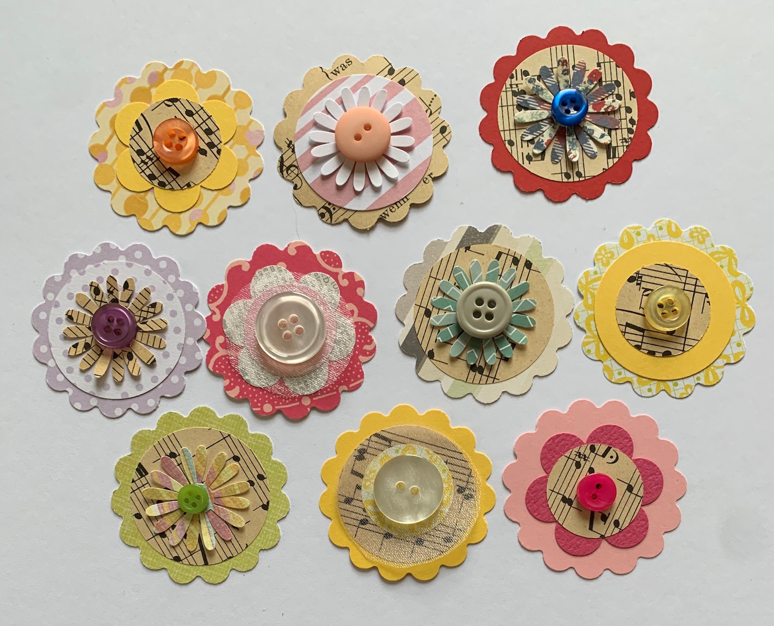 Flower Die Cuts, Die Cuts, Layered Paper Flowers, Flower Embellishments ...