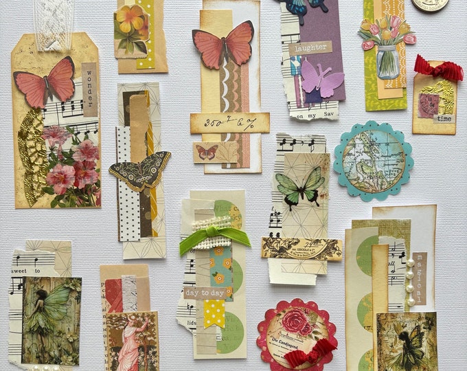 Junk Journal Clusters Embellishments Scrapbook Kit Ephemera Scrapbook Supplies Journal Tags Die ...