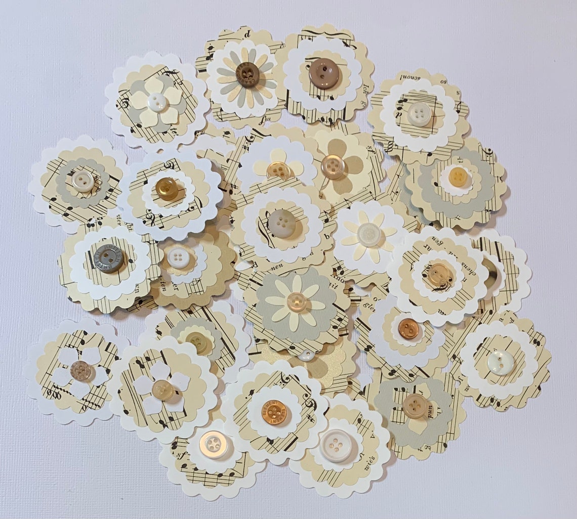 Junk Journal Flowers Die Cuts Die Cut Layered Paper Flowers - Etsy