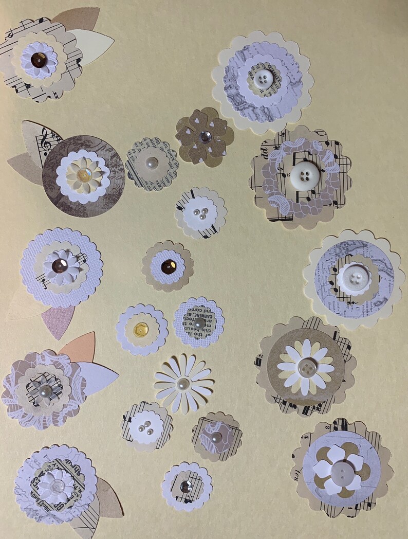 Junk Journal Flowers Die Cuts Die Cut Layered Paper Flowers Flower ...