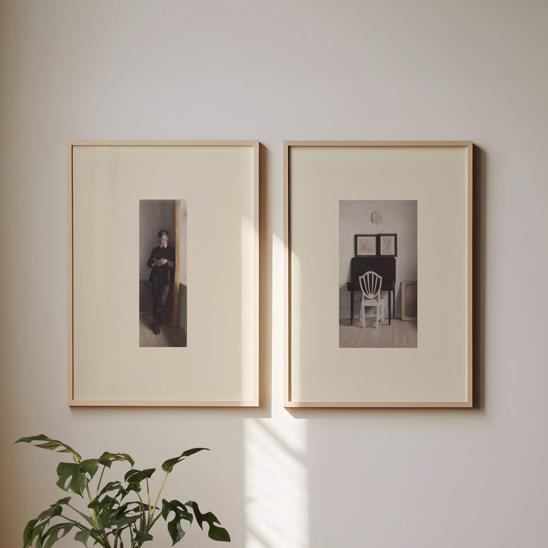 Vilhelm Hammershøi Art Print Set | Minimalist Scandinavian Decor ...