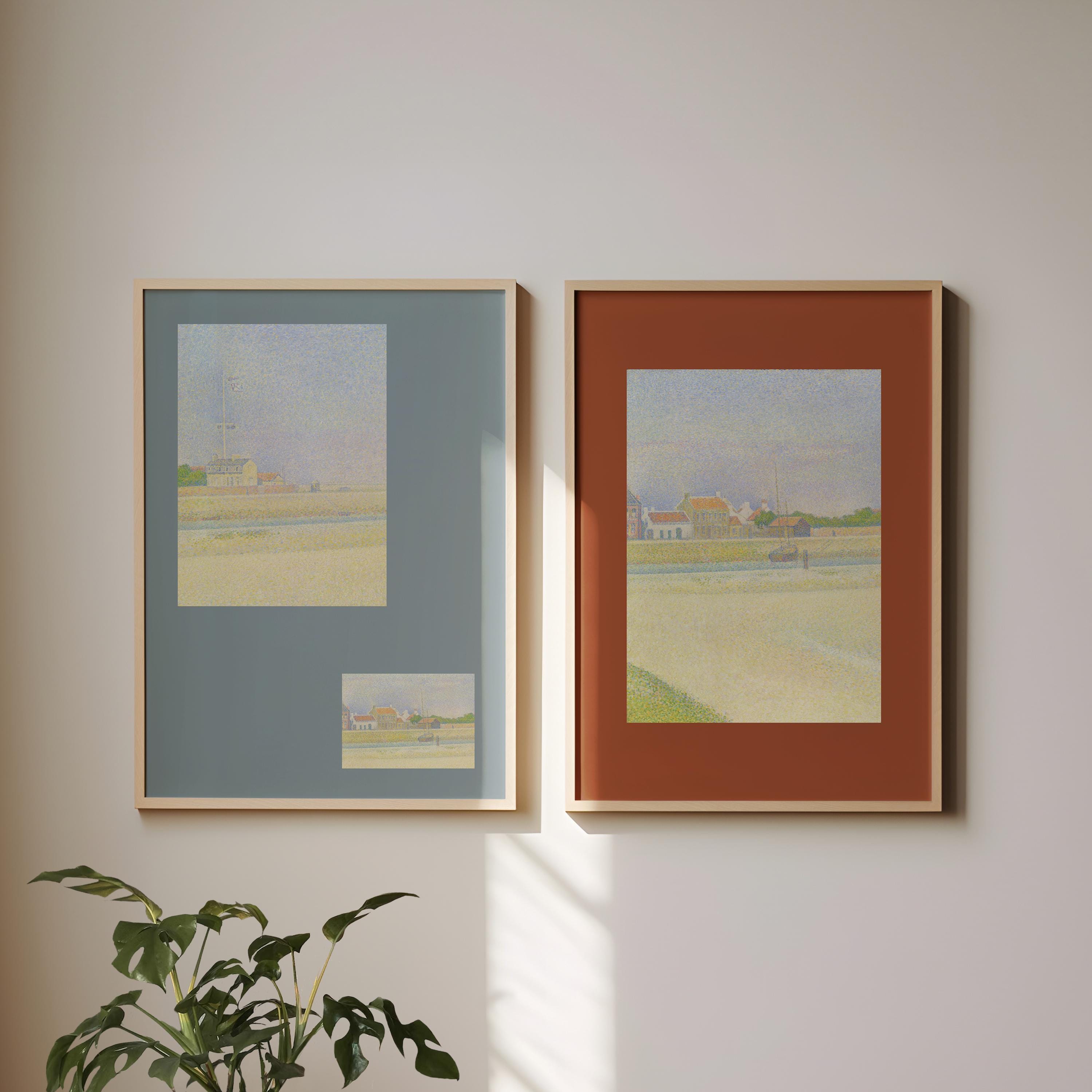 Seurat - Vintage Coastal Landscape Wall Art Set, Minimalist Art Prints ...